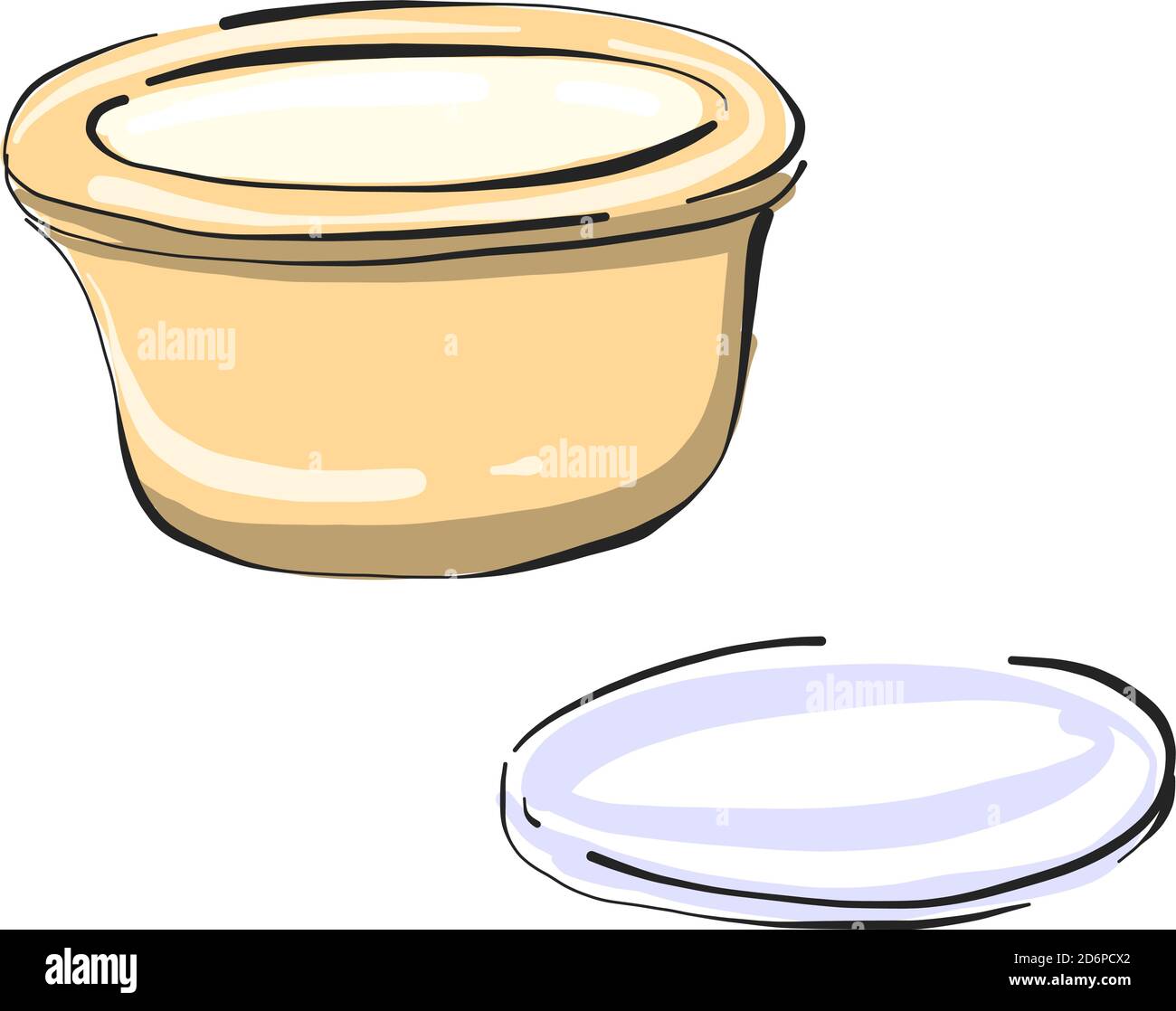 Sour cream, illustration, vector on white background Stock Vector Image ...