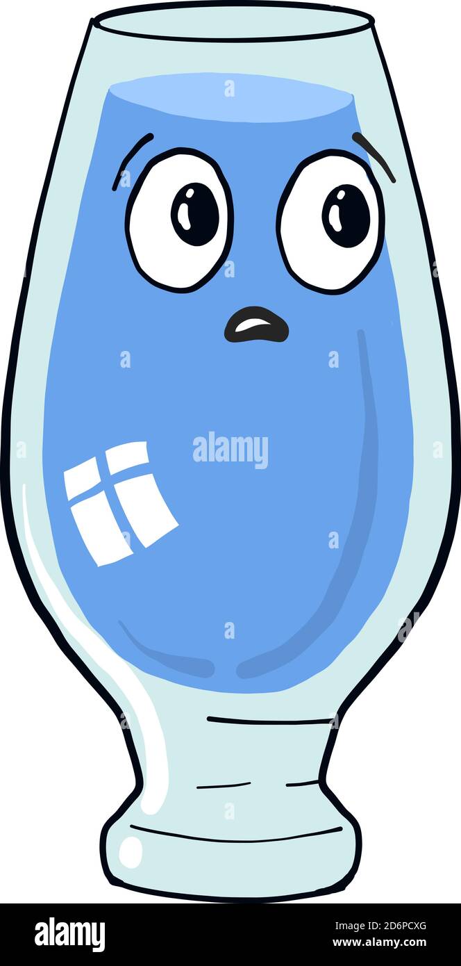 Sad glass of water, illustration, vector on white background Stock ...