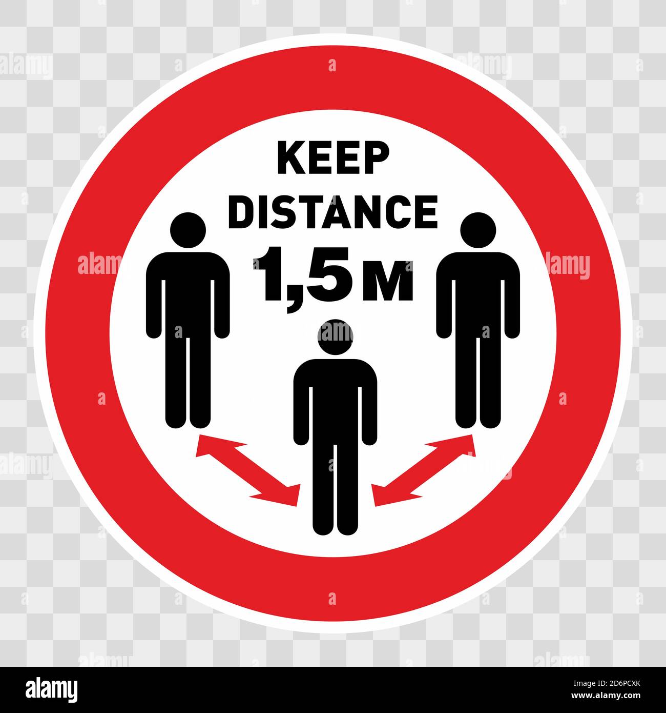 Keep Social Distancing 1,5m Instruction Icon against the Spread of the ...