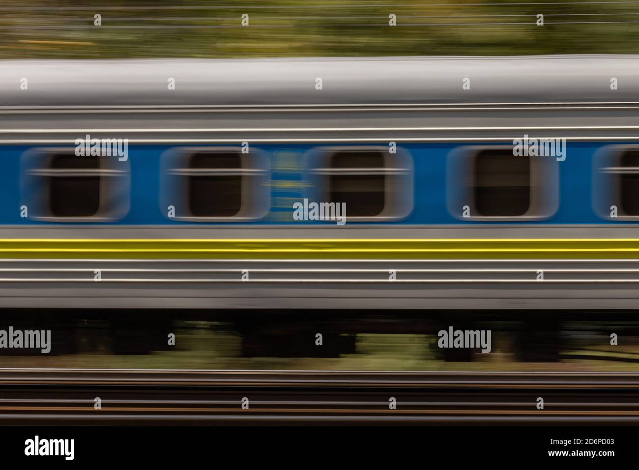 Railroad train high dynamic motion blur, abstract blurred background ...