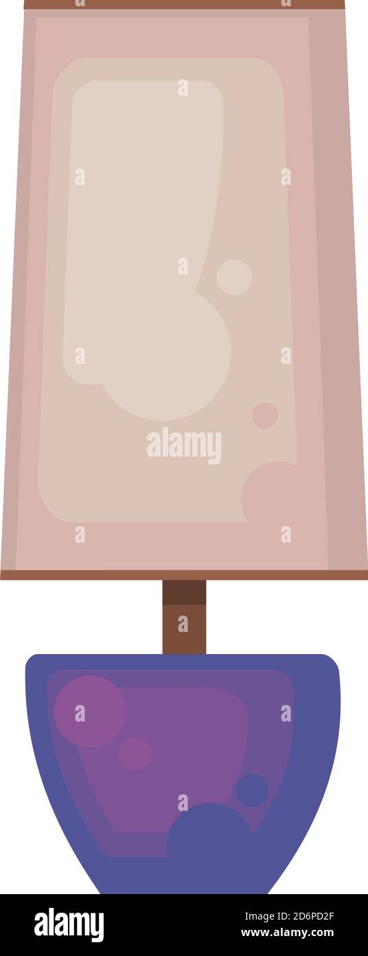 Purple table lamp, illustration, vector on white background Stock ...