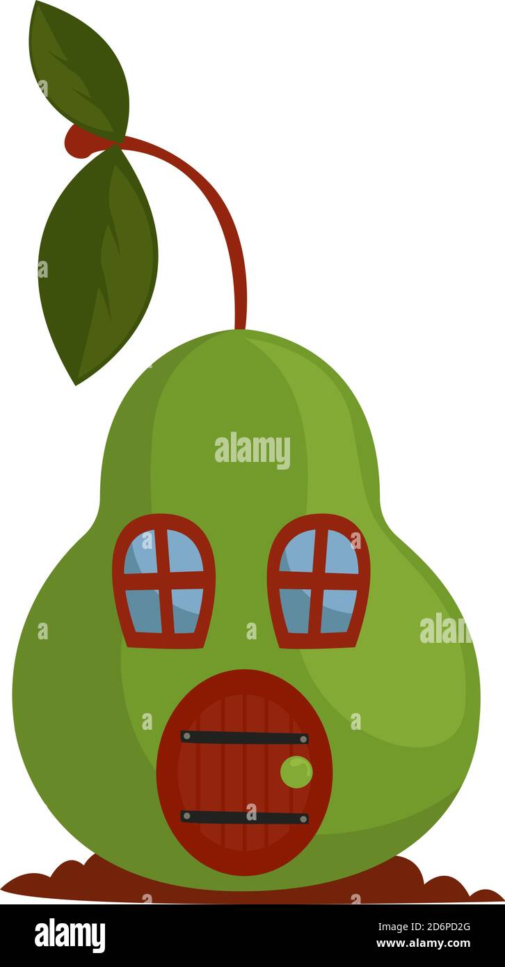 Pear house, illustration, vector on white background Stock Vector Image ...
