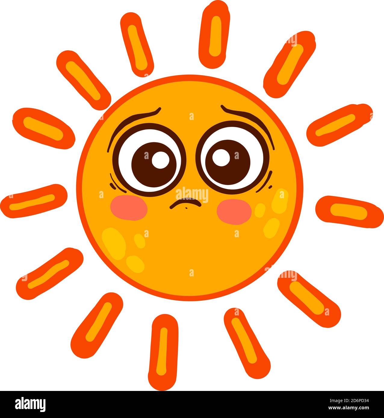 Sun in doubt, illustration, vector on white background Stock Vector ...