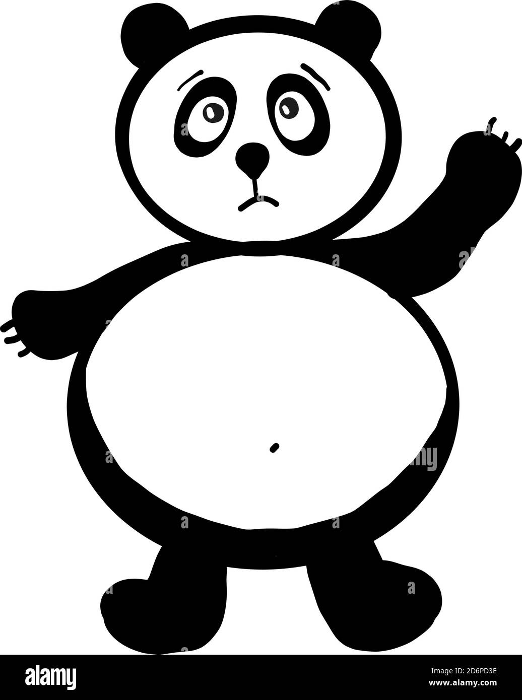 Interesting fat panda, illustration, vector on white background Stock ...