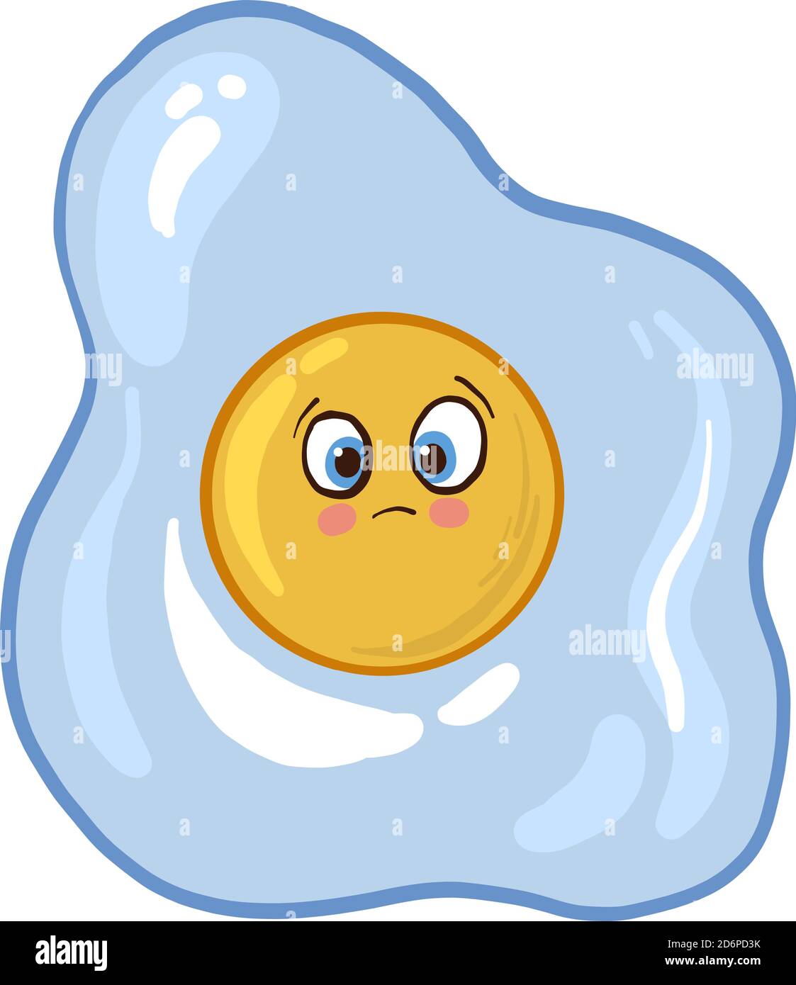 Sad egg yolk, illustration, vector on white background Stock Vector ...