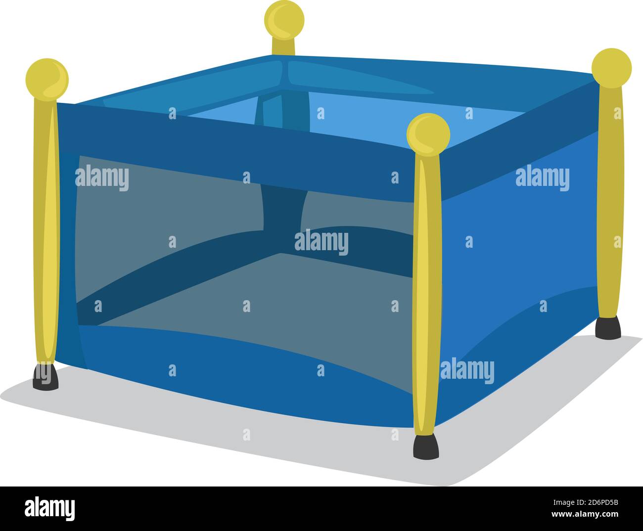 Blue playpen, illustration, vector on white background Stock Vector ...