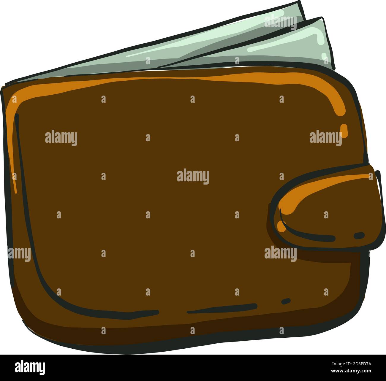 Mens purse, illustration, vector on white background Stock Vector Image ...