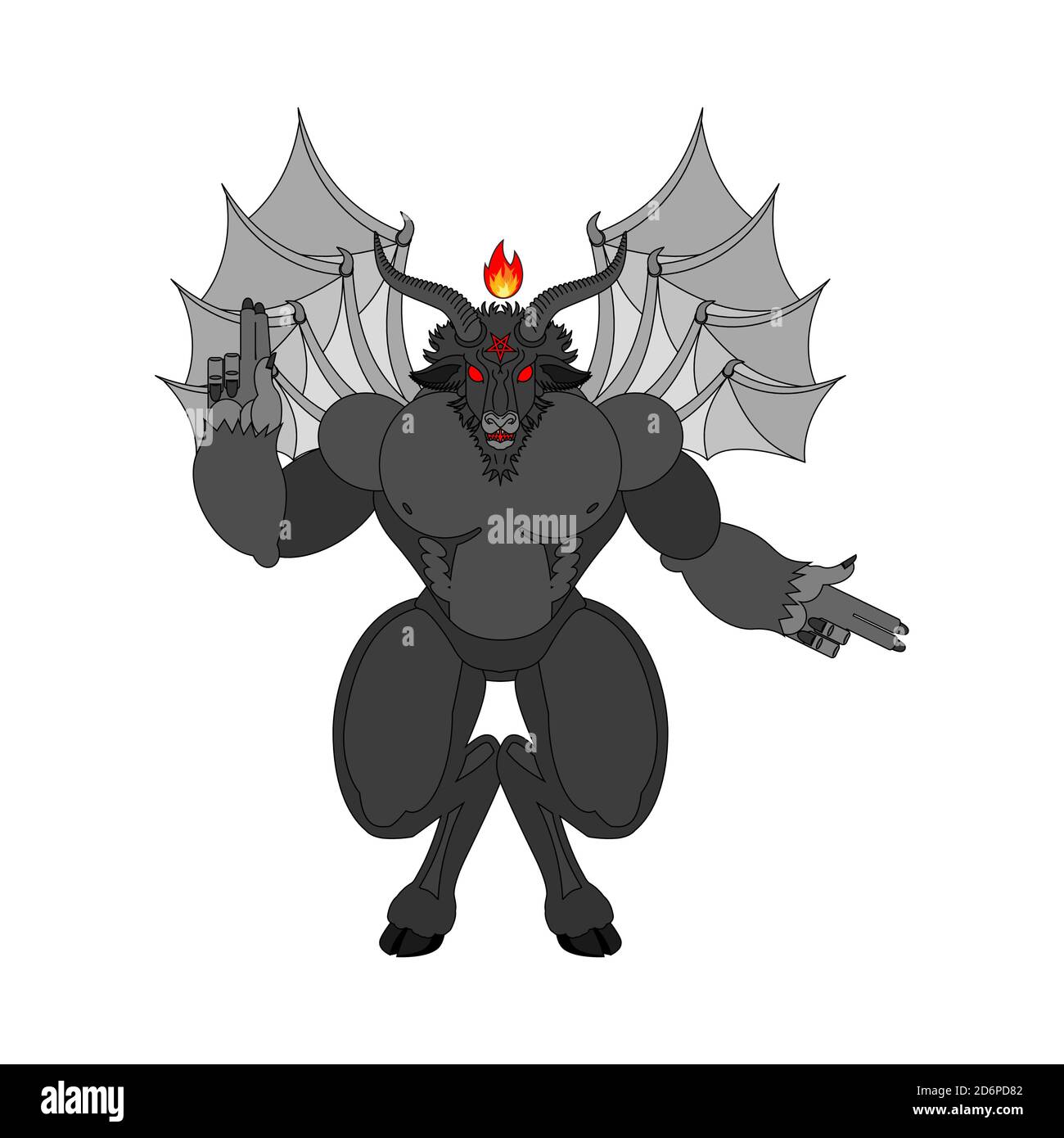 Baphomet Demon. Satanic symbol. Satan with goat head. Devil symbol ...