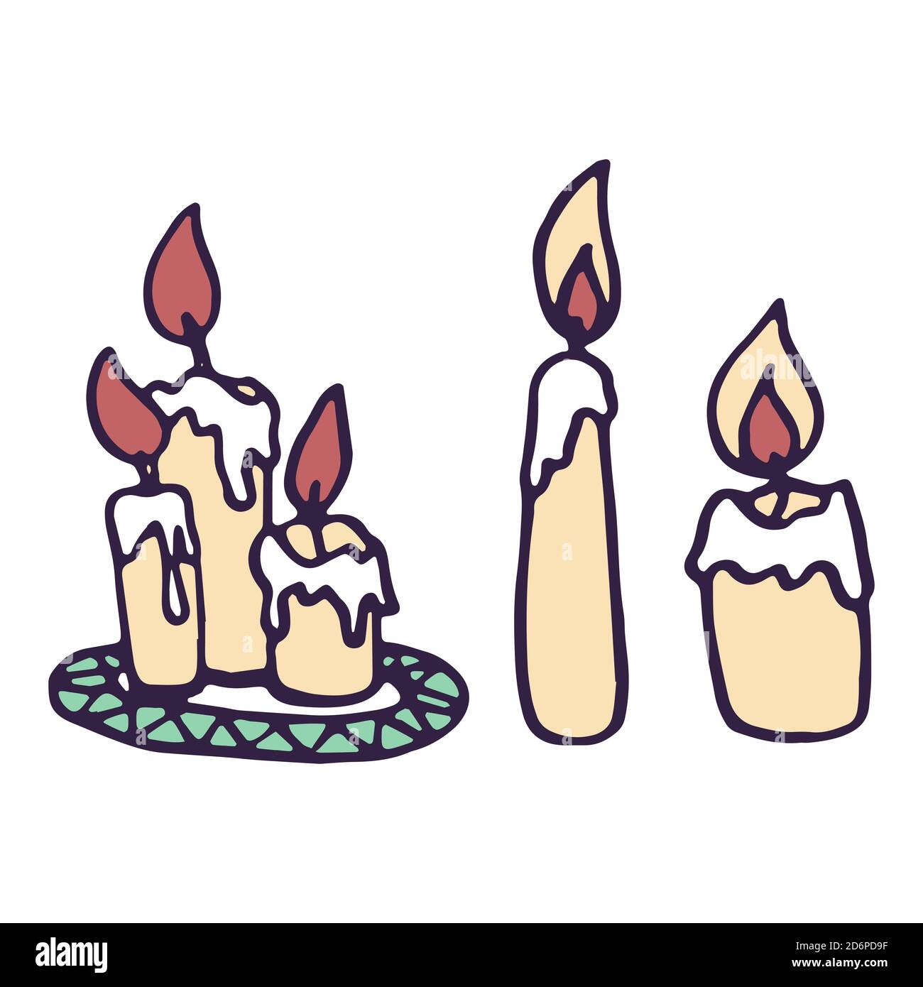 Burning candles icon set Cut Out Stock Images & Pictures - Alamy