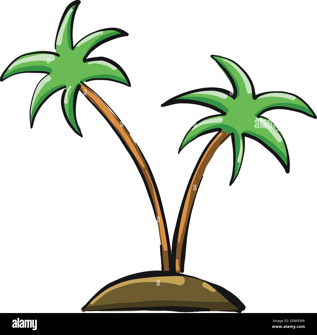 Two palms, illustration, vector on white background Stock Vector Image ...