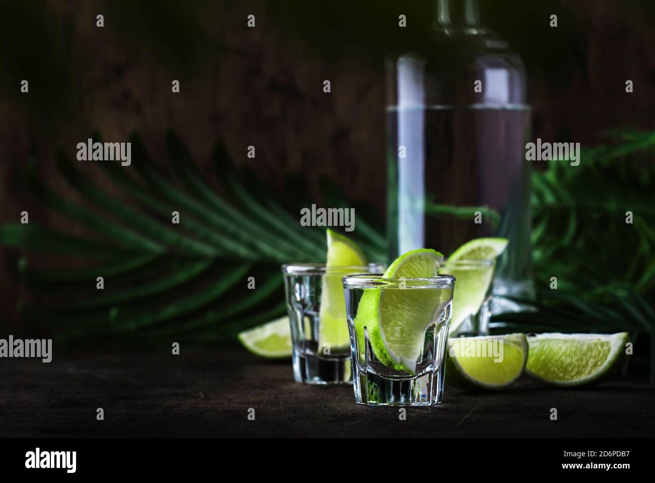 Brazilian caipirinha or mojito alcoholic cocktail with freash lime ...