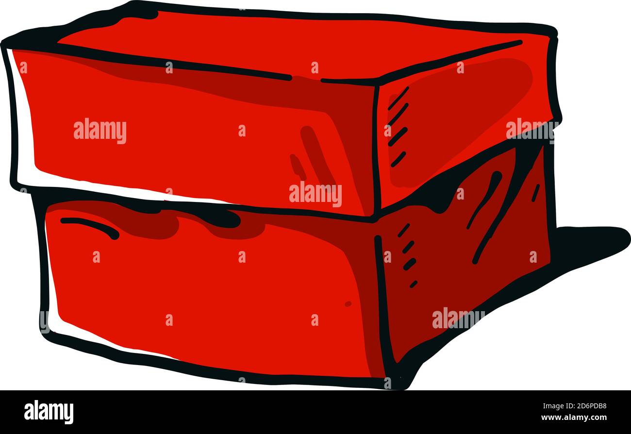 Mistery red box, illustration, vector on white background Stock Vector ...