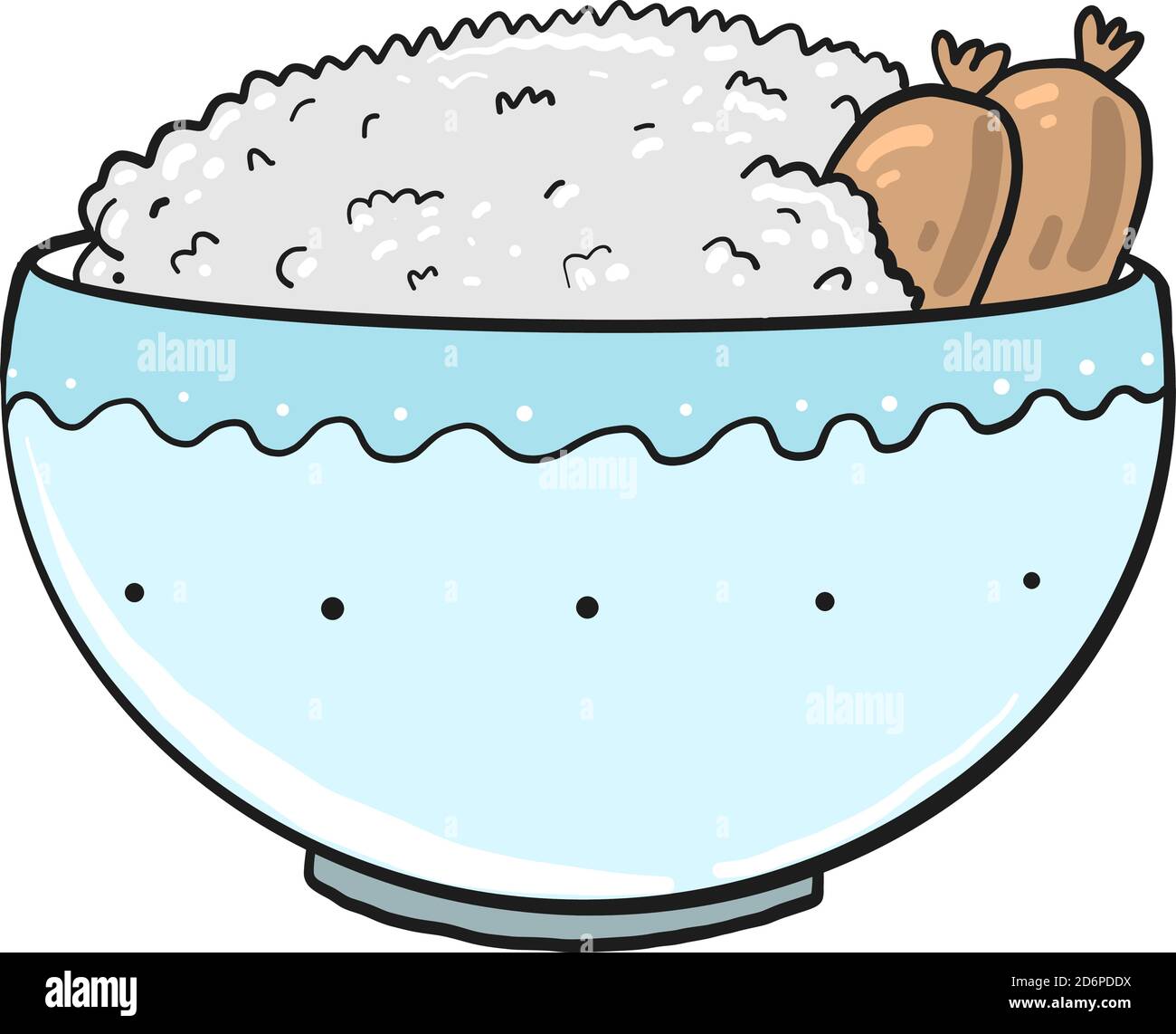 Rice dish, illustration, vector on white background Stock Vector Image ...