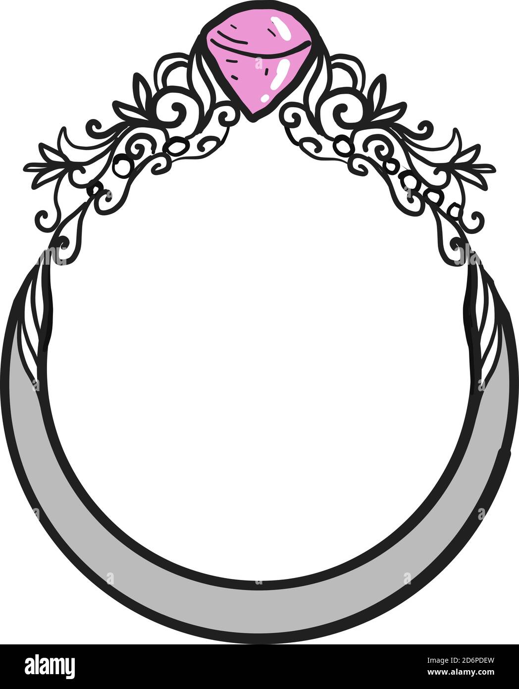 Decorative ring, illustration, vector on white background Stock Vector ...