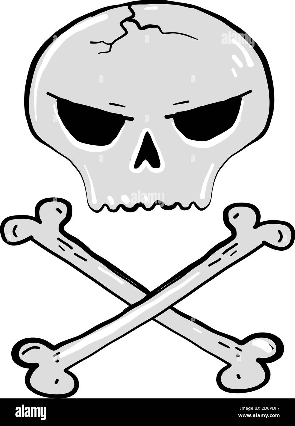 Very scary skull, illustration, vector on white background Stock Vector ...