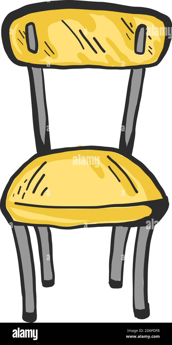 Yellow chair, illustration, vector on white background Stock Vector ...