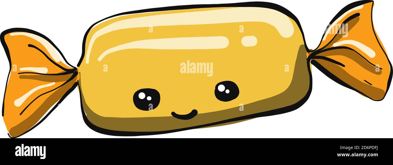 Yellow candy, illustration, vector on white background Stock Vector ...