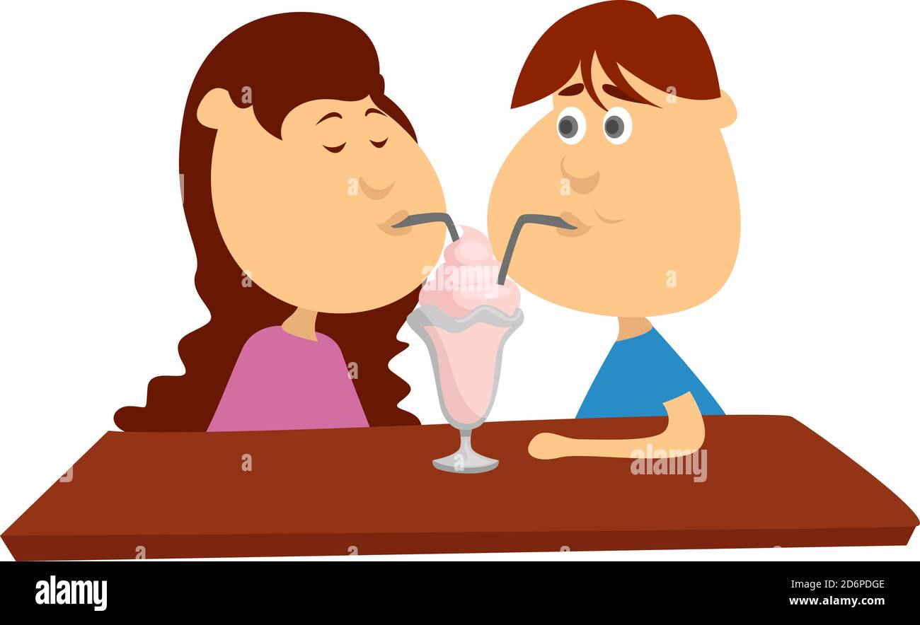 Romantic date, illustration, vector on white background Stock Vector ...