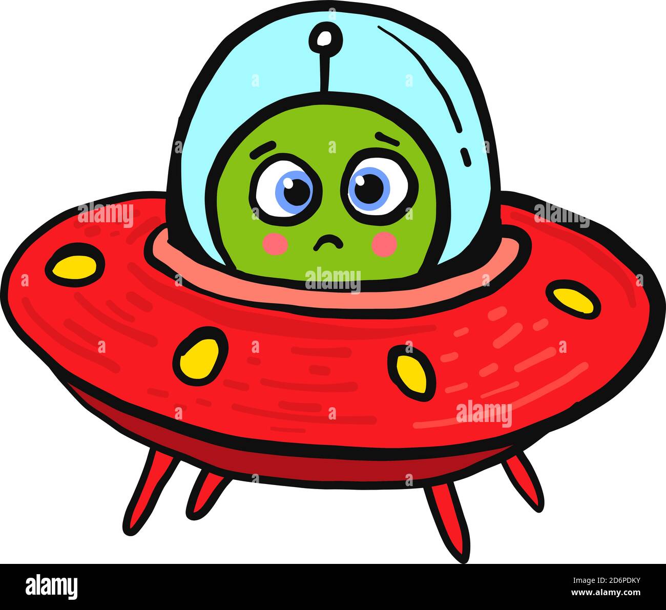 Sad alien, illustration, vector on white background Stock Vector Image ...
