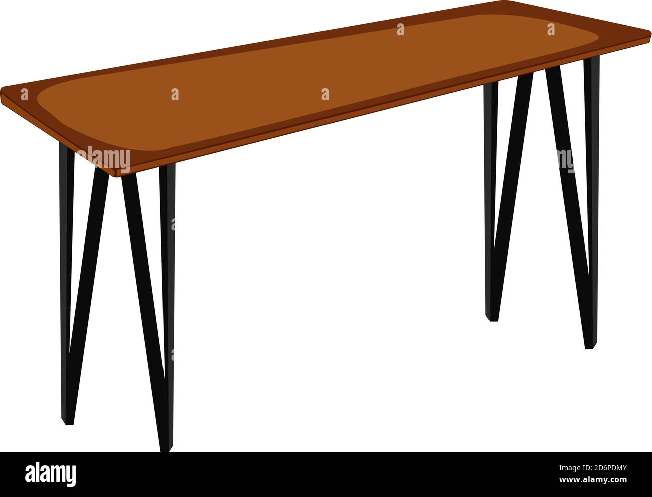 Wooden bar table, illustration, vector on white background Stock Vector ...