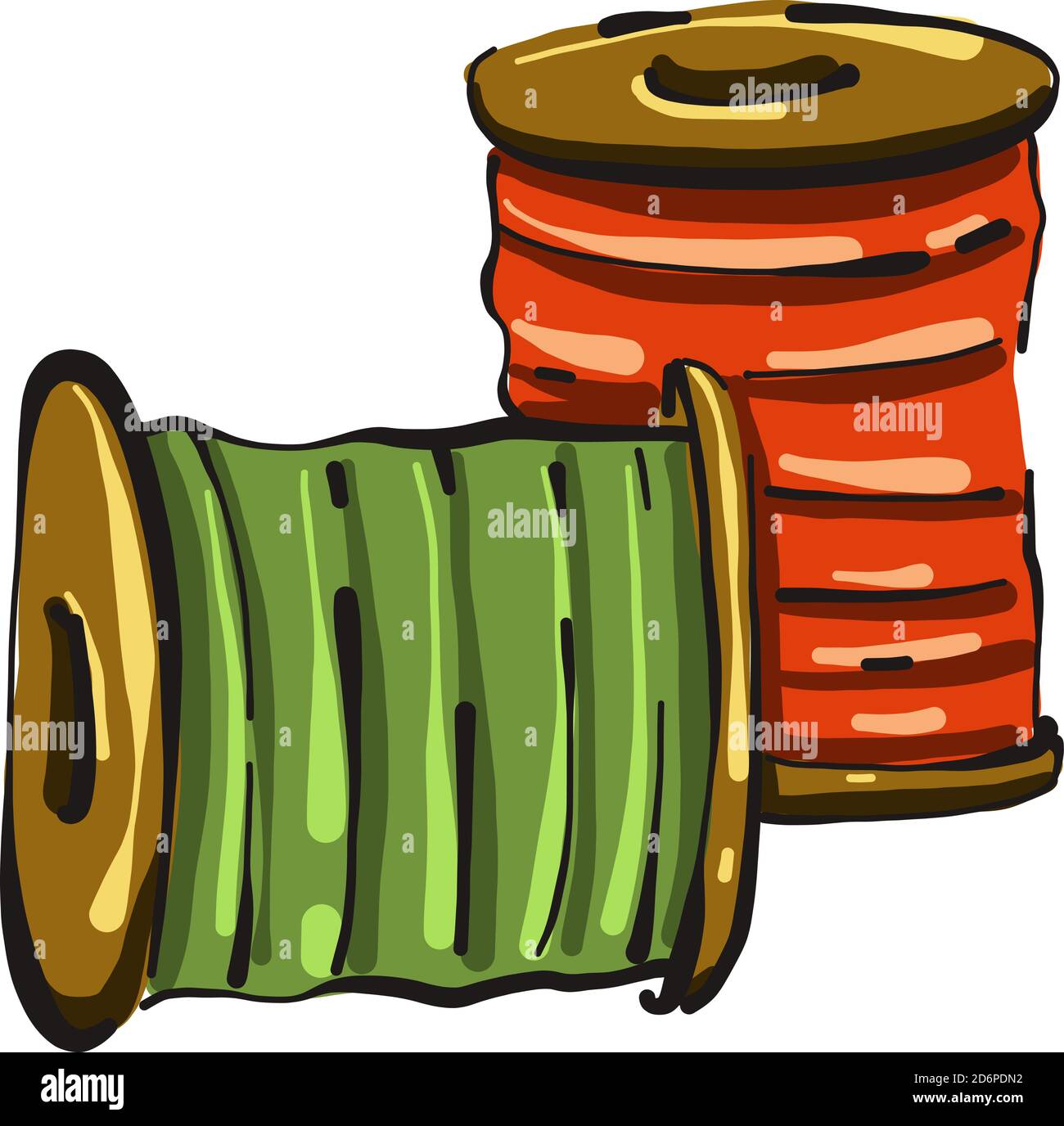 Two threads, illustration, vector on white background Stock Vector ...