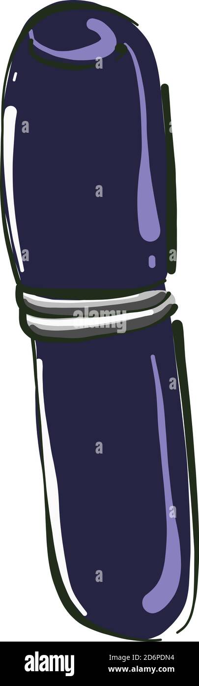 Blue fancy pen, illustration, vector on white background Stock Vector ...