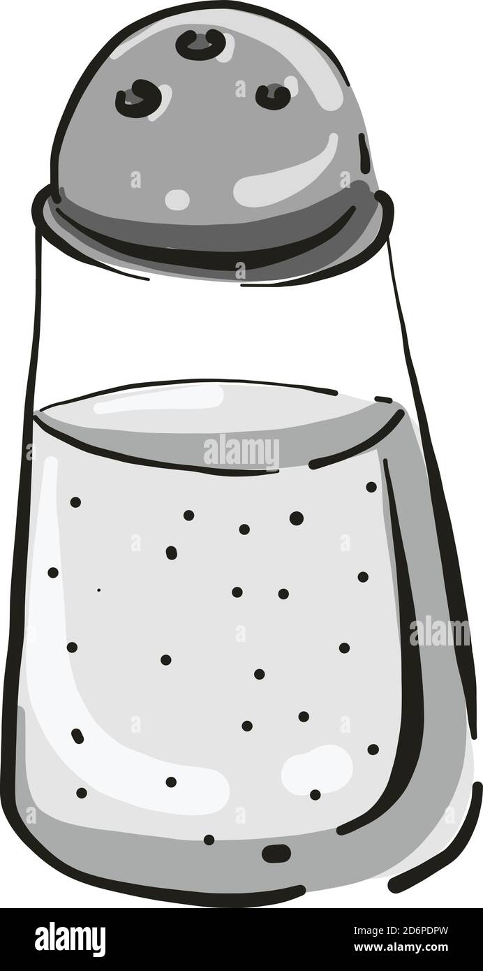 Salt in a bottle, illustration, vector on white background Stock Vector ...