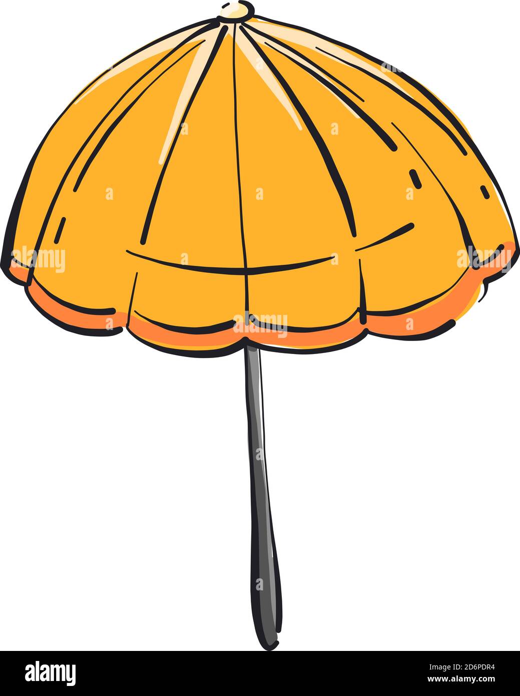 Yellow umbrella, illustration, vector on white background Stock Vector ...