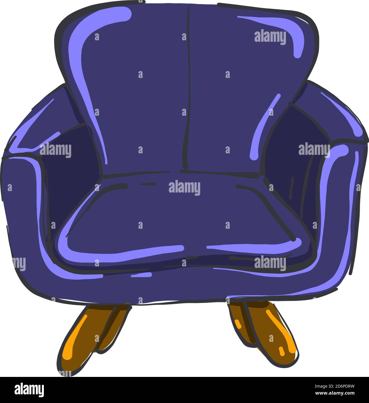 Blue chair, illustration, vector on white background Stock Vector Image ...