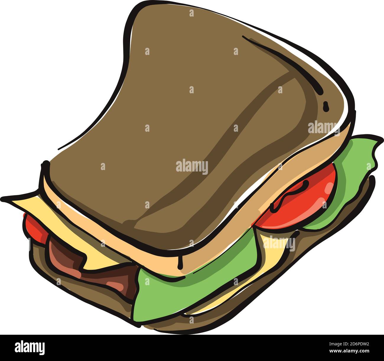 Tomato and salad sandwich Stock Vector Images - Alamy