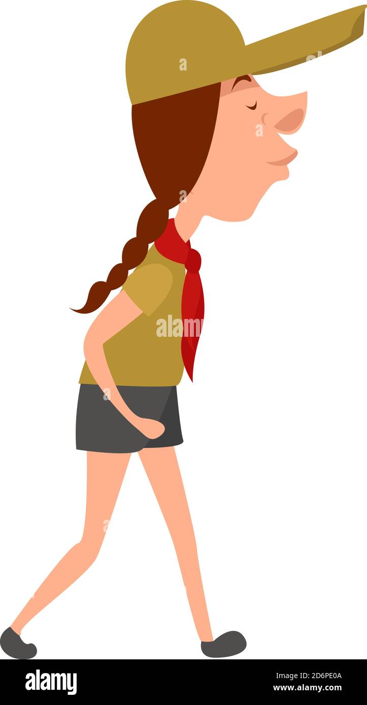 Girl scout, illustration, vector on white background Stock Vector Image ...