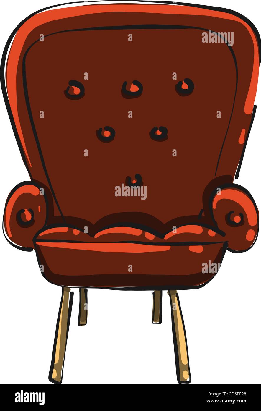 Royal chair, illustration, vector on white background Stock Vector ...