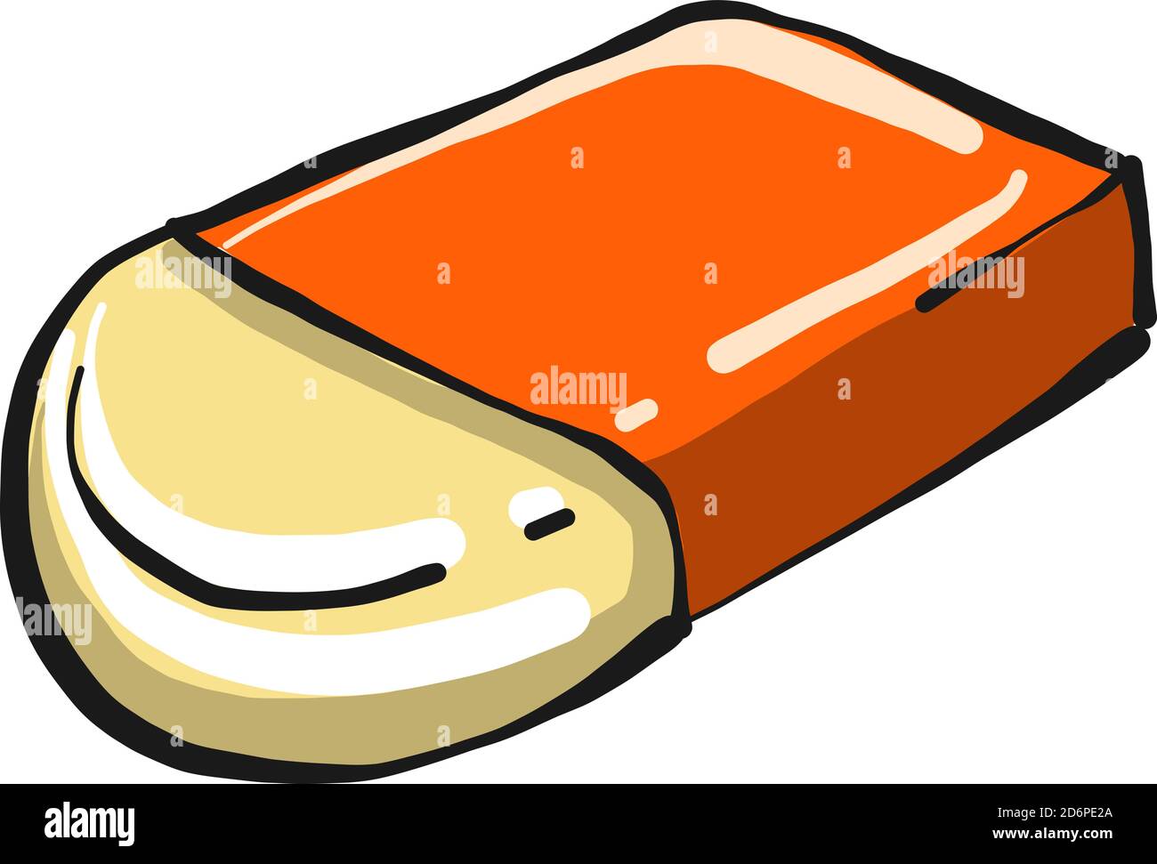 School rubber, illustration, vector on white background Stock Vector ...