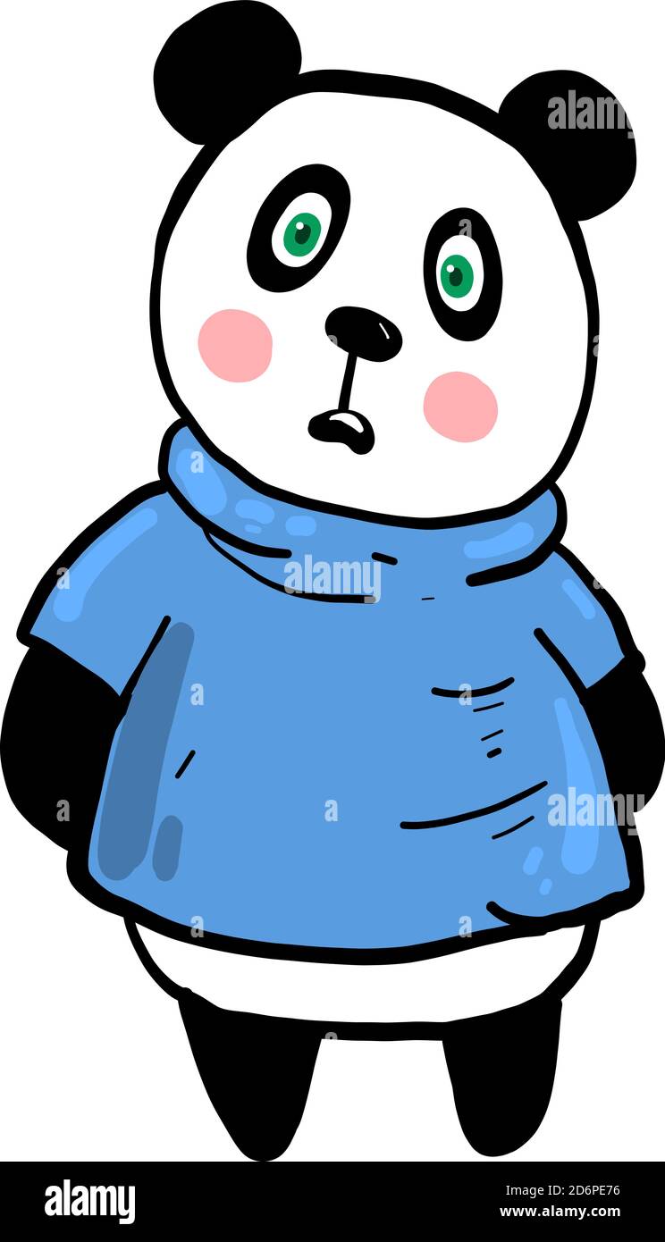 Panda in a sweater, illustration, vector on white background Stock ...