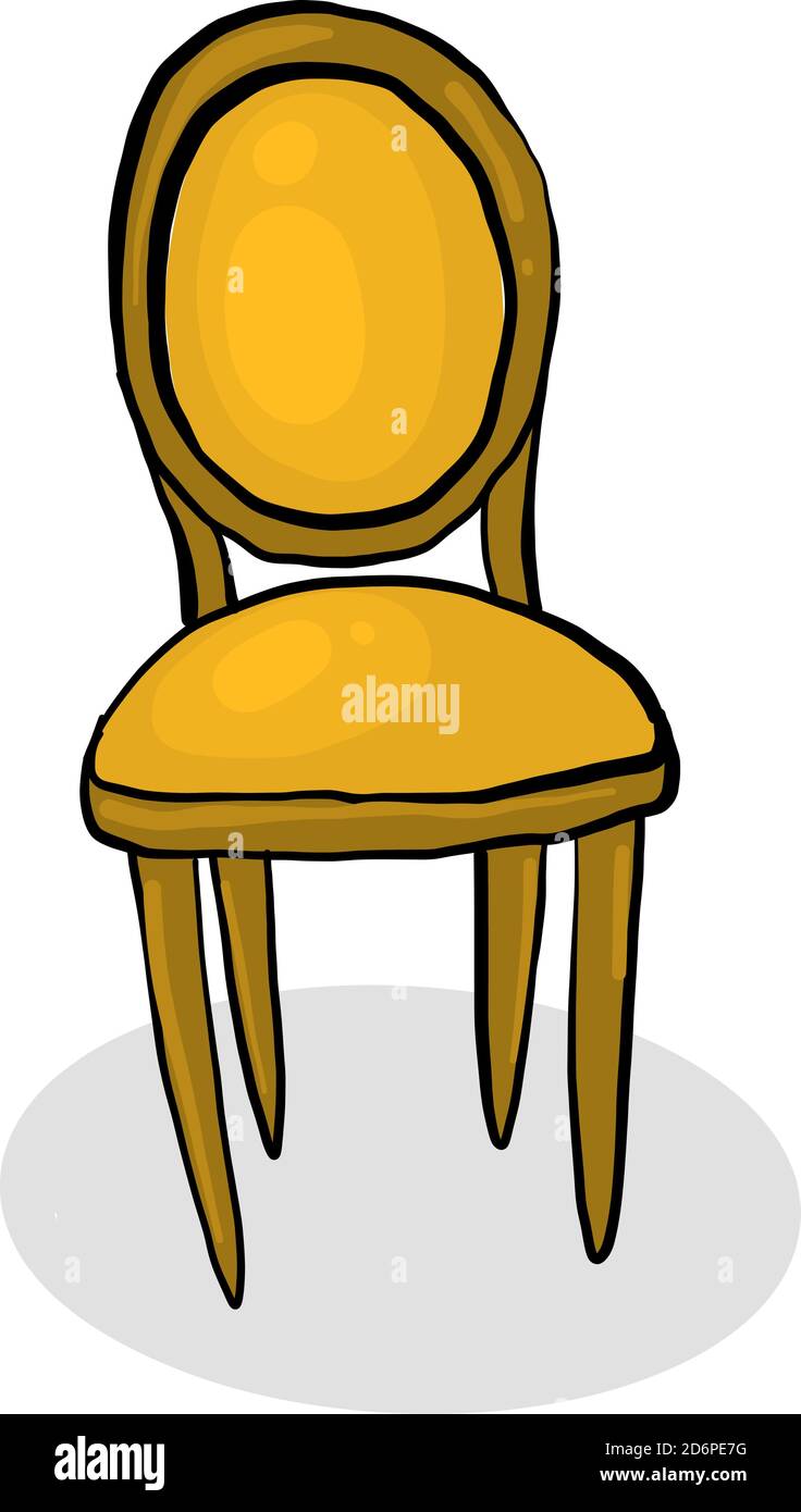 Yellow modern chair, illustration, vector on white background Stock ...