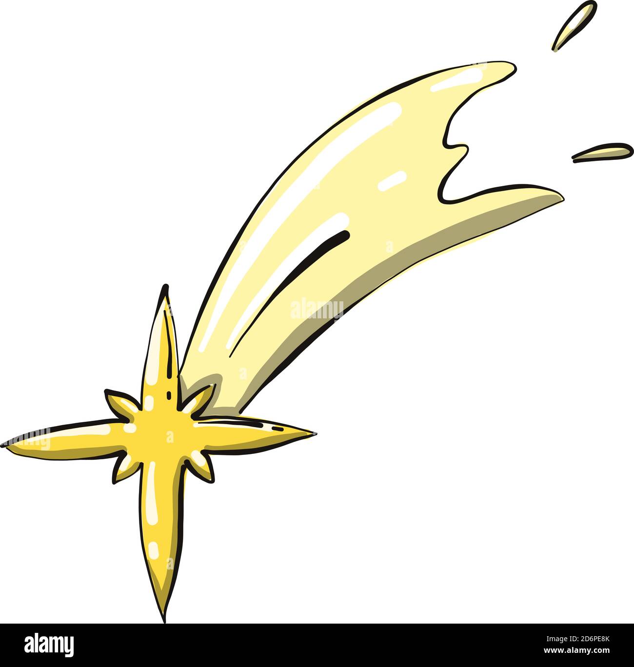 Big shooting star, illustration, vector on white background Stock ...