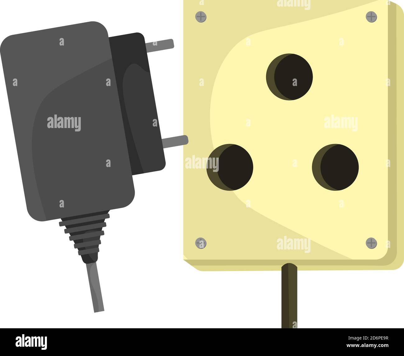 Electric plug, illustration, vector on white background Stock Vector ...