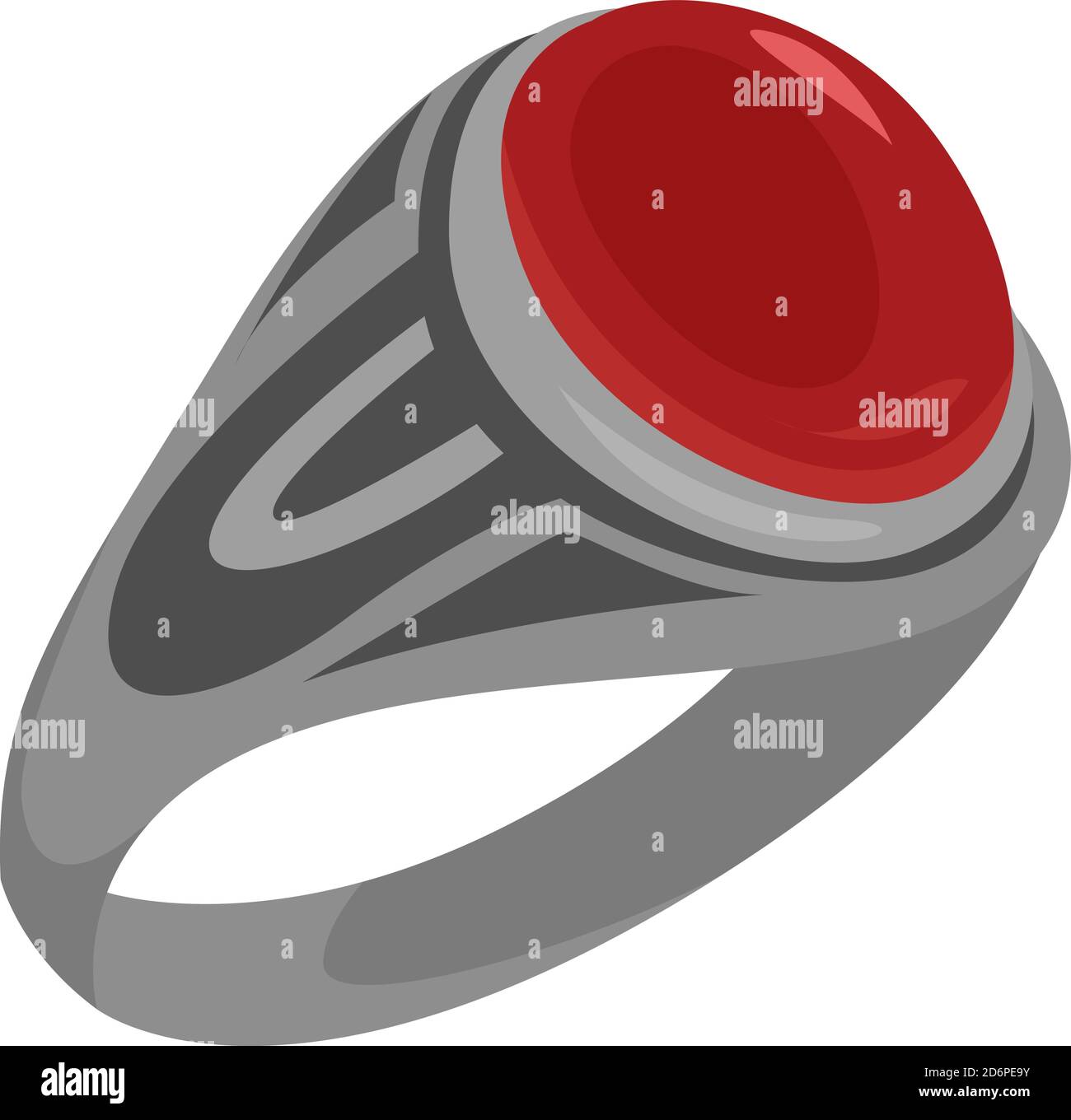 Big silver ring, illustration, vector on white background Stock Vector ...