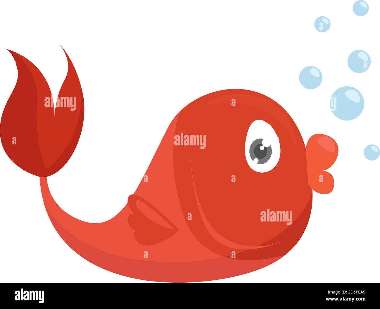 Small red fish, illustration, vector on white background Stock Vector ...