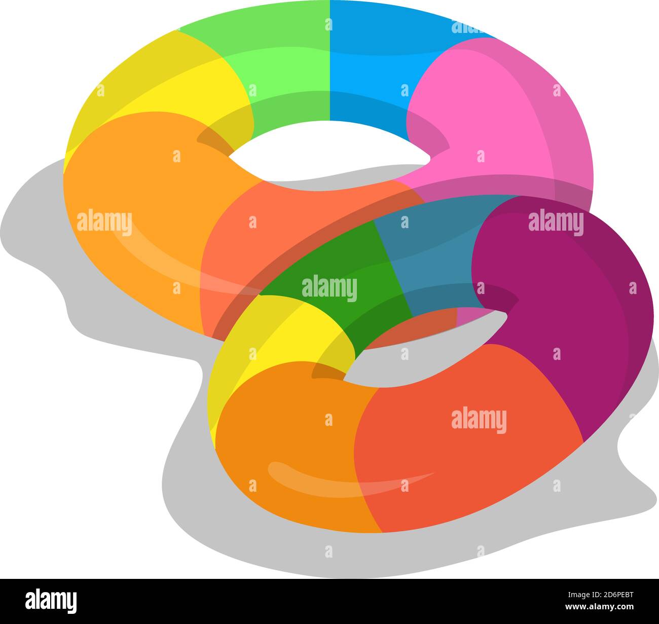 Floating tube, illustration, vector on white background Stock Vector ...