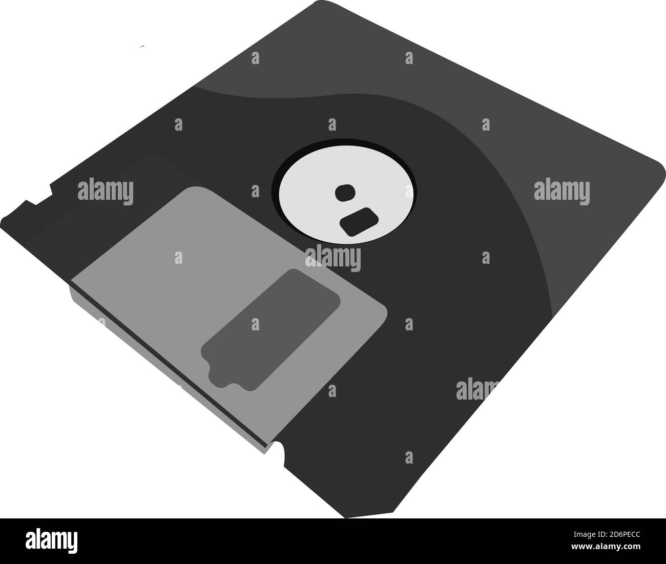 Black floppy disc, illustration, vector on white background Stock ...