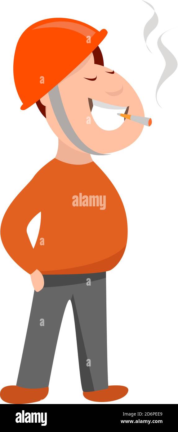 Smoke break, illustration, vector on white background Stock Vector ...