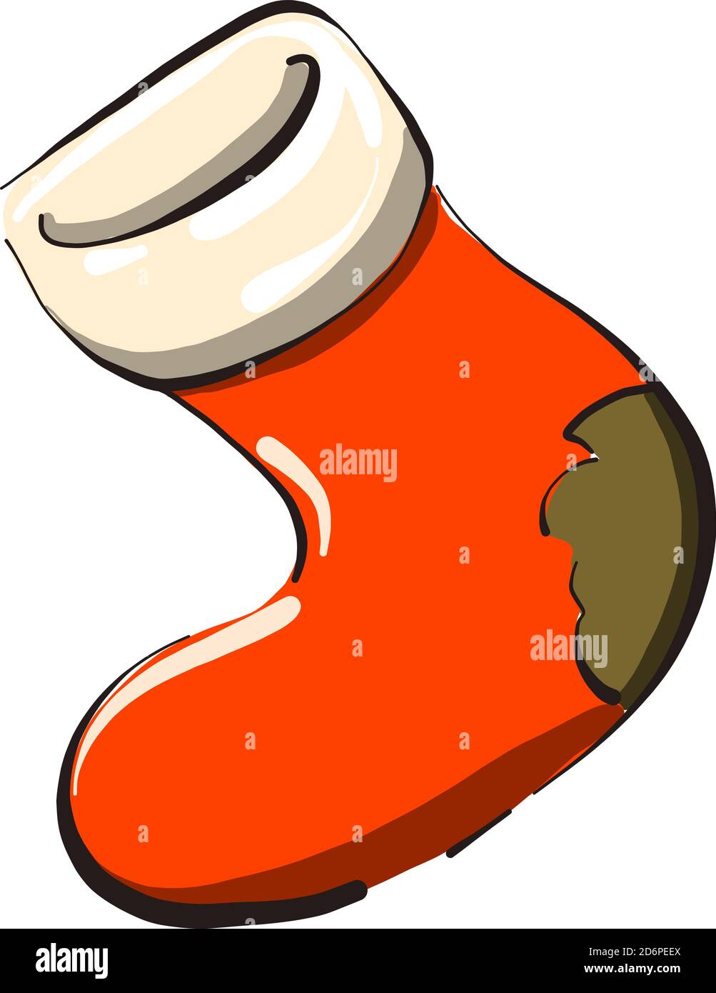 Old sock, illustration, vector on white background Stock Vector Image ...