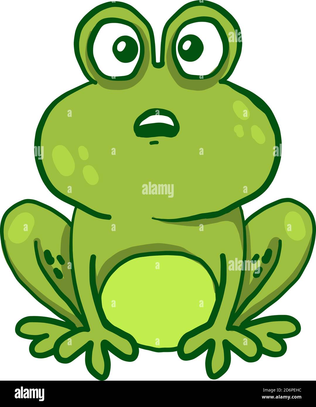 Very surprised frog, illustration, vector on white background Stock ...