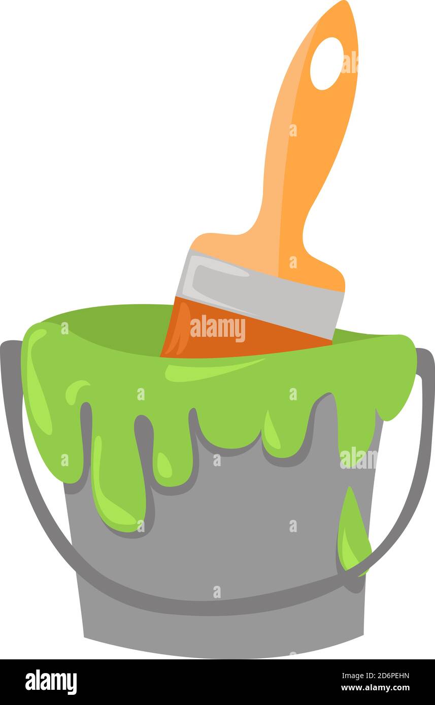 Green paint, illustration, vector on white background Stock Vector ...