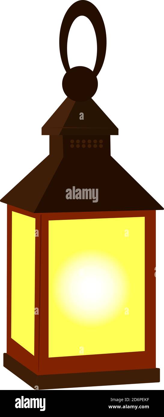 Classic lantern, illustration, vector on white background Stock Vector ...