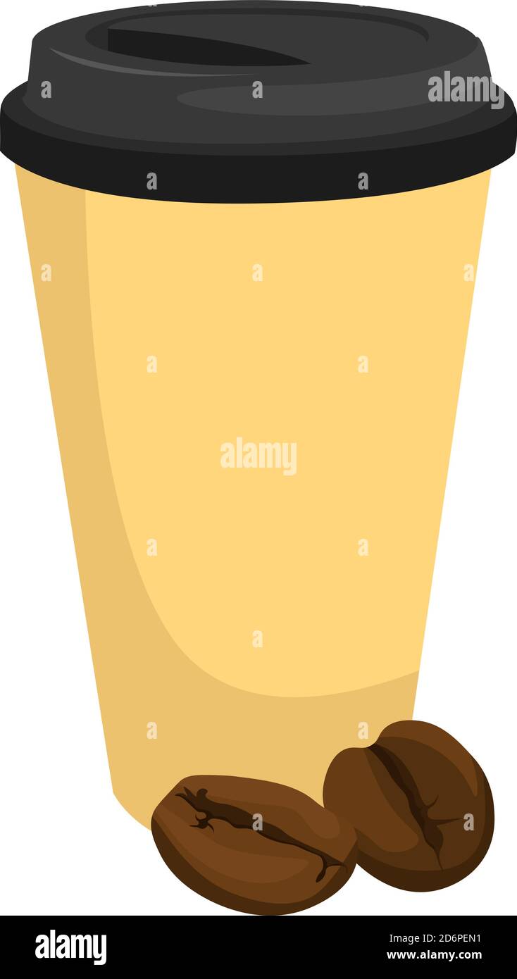 Yellow coffee cup, illustration, vector on white background Stock ...