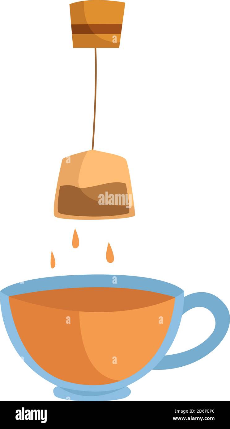 Tea bag, illustration, vector on white background Stock Vector Image ...