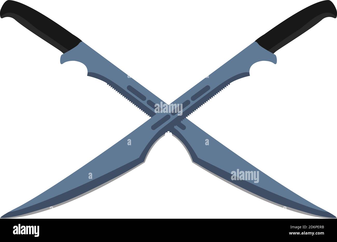 Ninja swords, illustration, vector on white background Stock Vector ...