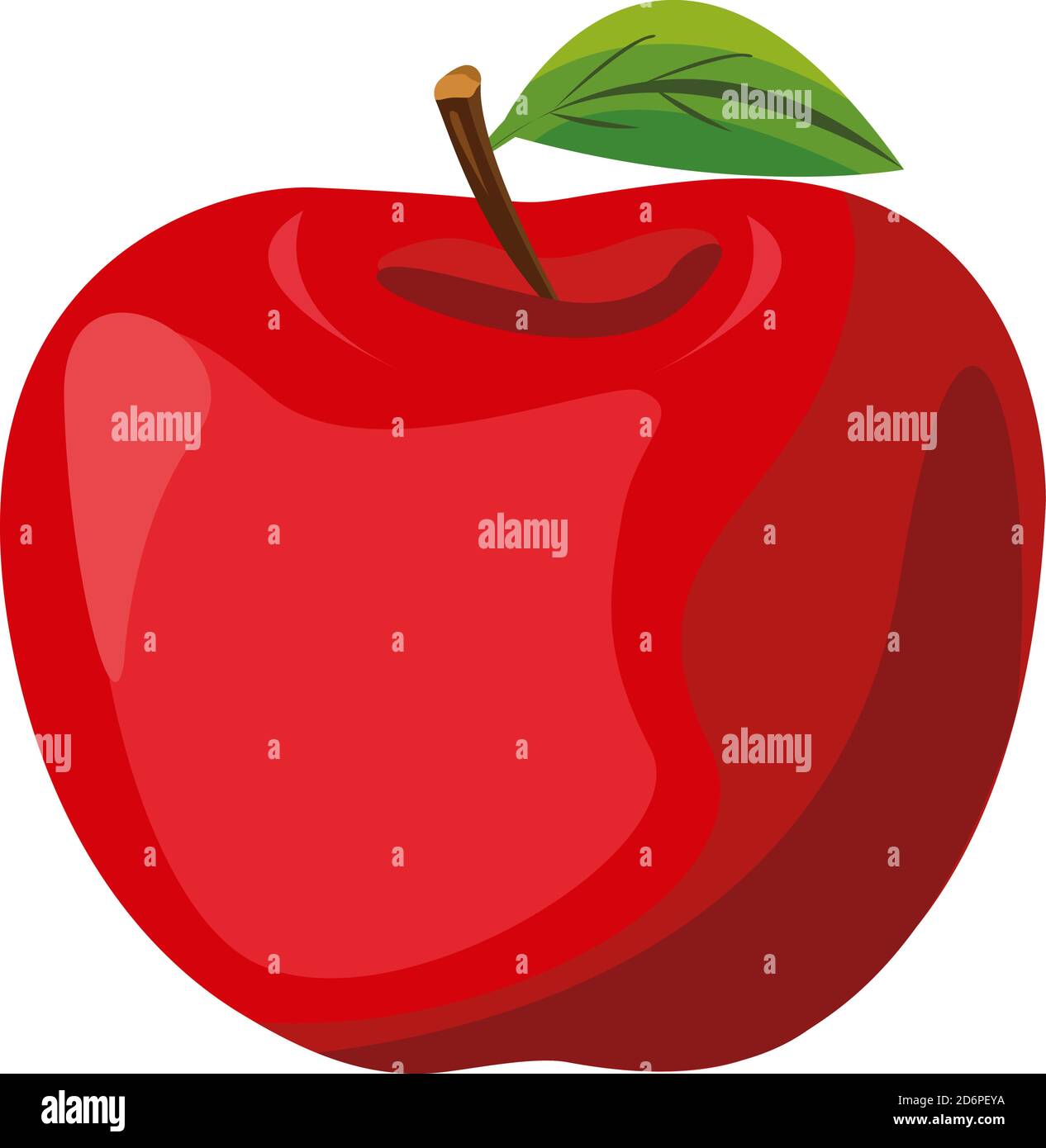 Big red apple, illustration, vector on white background Stock Vector ...